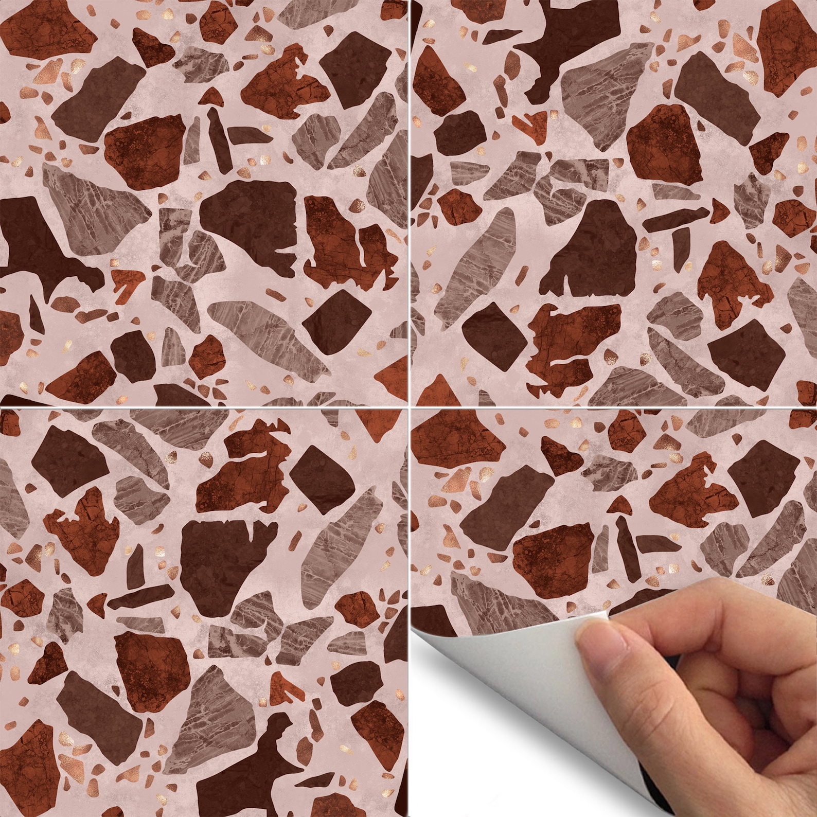Floor Tile Stickers, Peel and Stick Tile for Wall and Floor - Brown ...