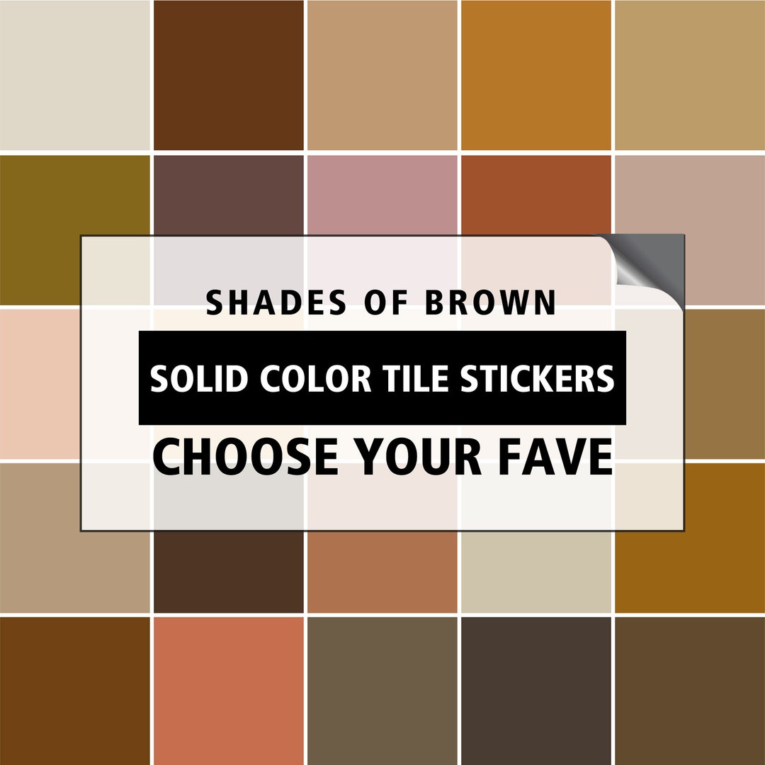 Peel and Stick Tile, Backsplash Decals - Solid Color Brown Tile ...
