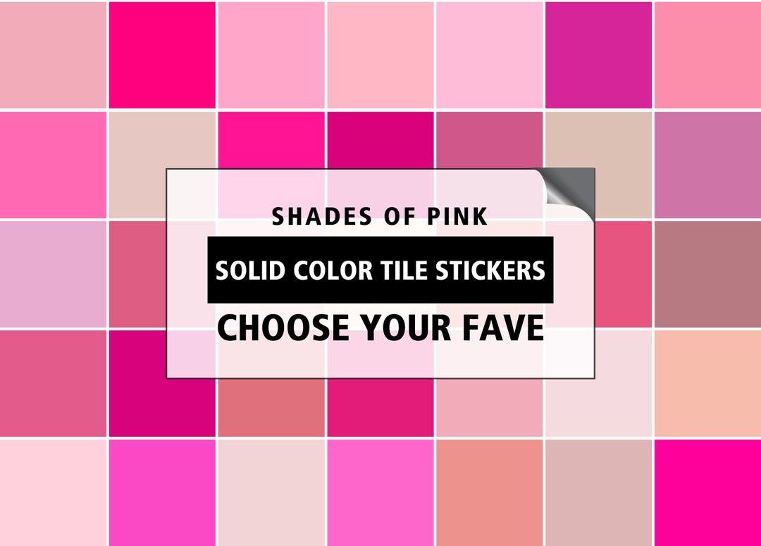 Peel and Stick Tile, Backsplash Decals Solid Color Pink Tile Stickers ...