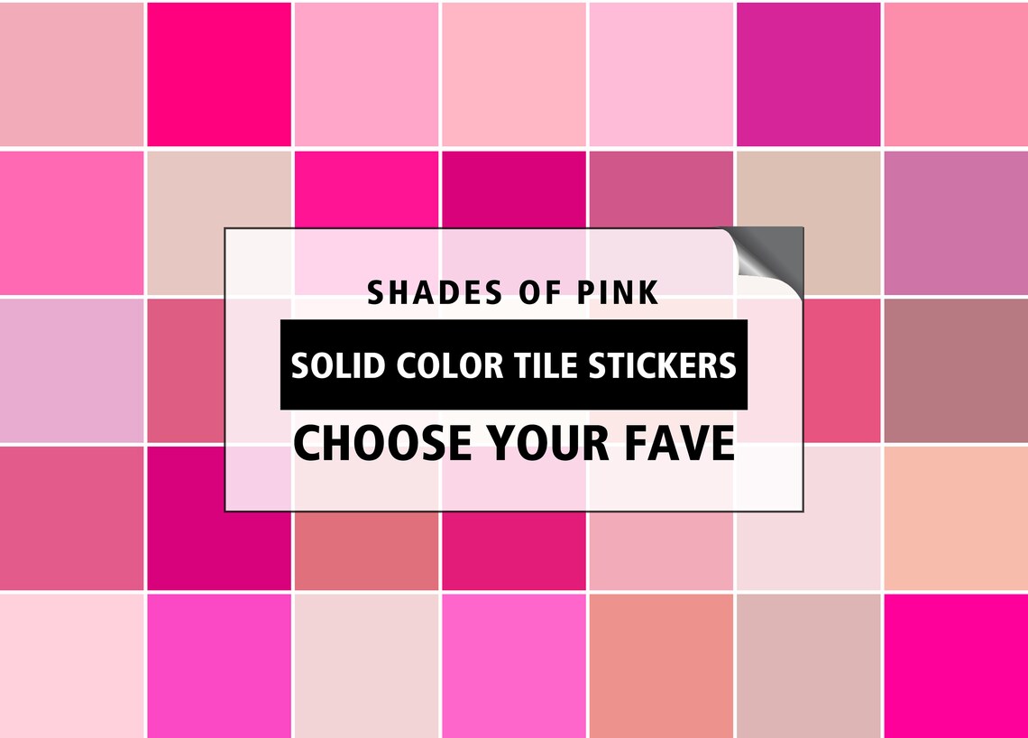 Peel and Stick Tile Backsplash Decals Solid Color Pink Tile - Etsy