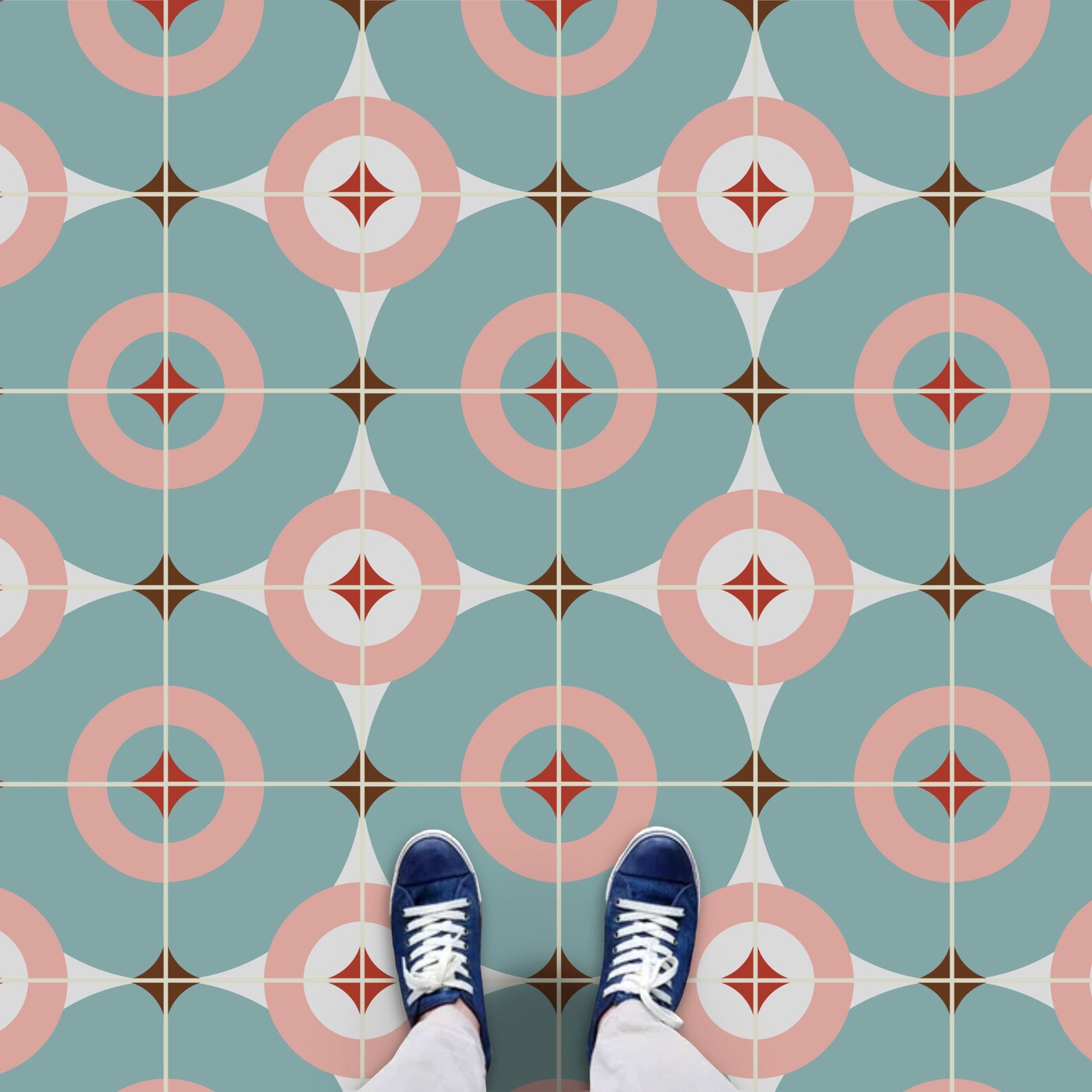 Floor and Wall Tile Stickers Tile Decals Retro Vintage - Etsy