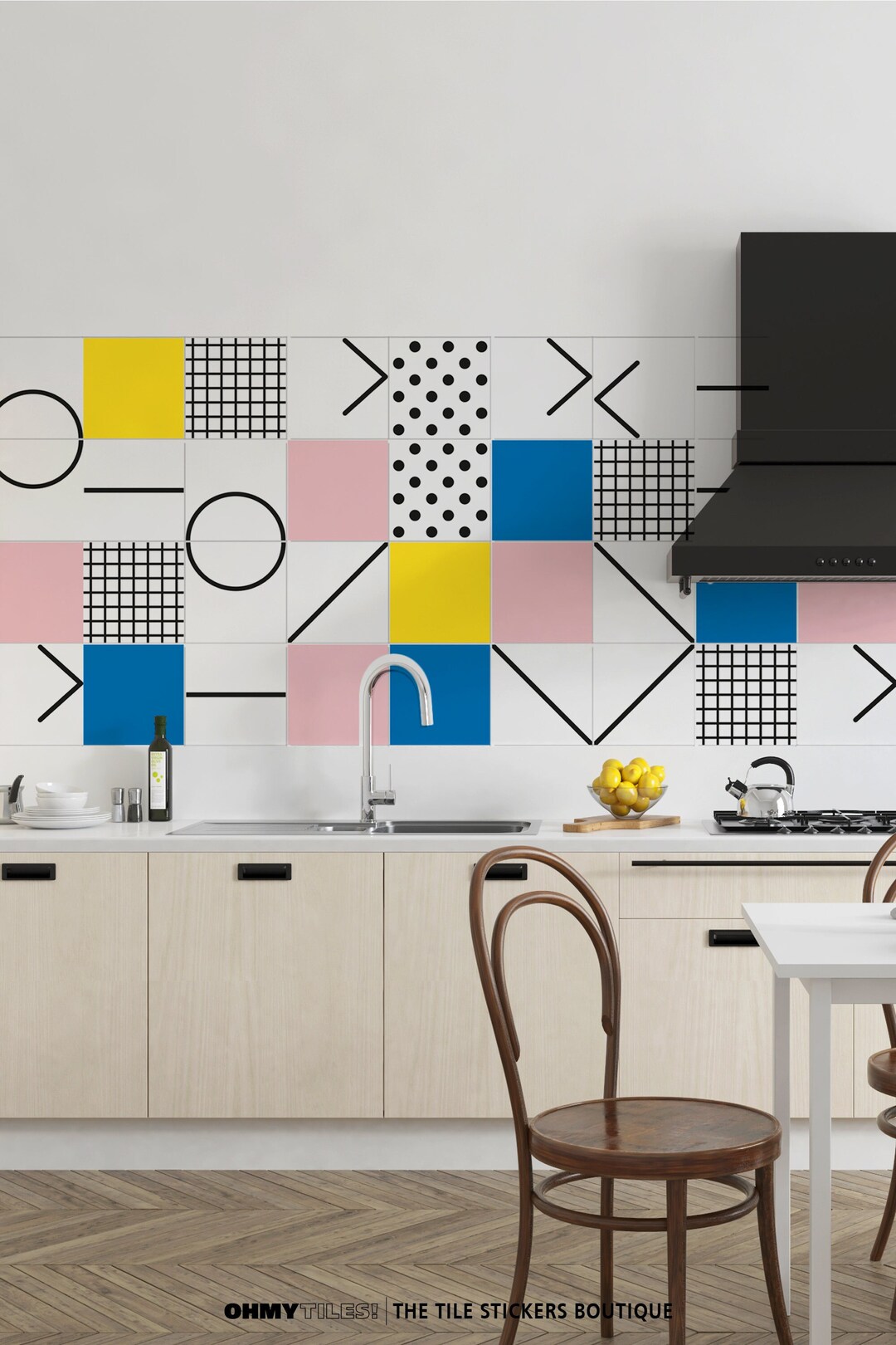 Floor Tile Stickers Modern Geometric Graphic Backsplash Peel - Etsy