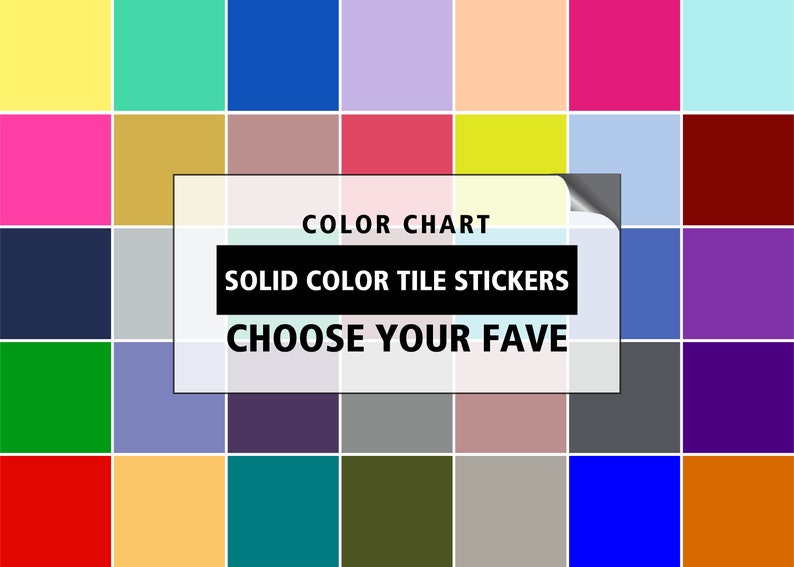 SOLID COLOR CHART Peel and Stick Tile Backsplash Decals - Etsy