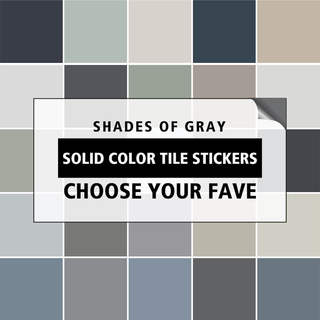 Peel and Stick Tile, Backsplash Decals - Solid Color Gray Tile Stickers ...