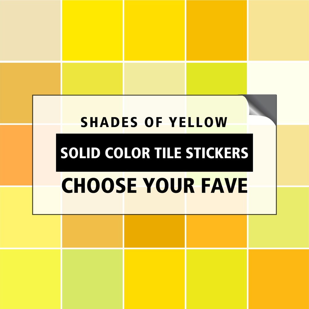 Peel and Stick Tile, Backsplash Decals - Solid Color Yellow Tile ...