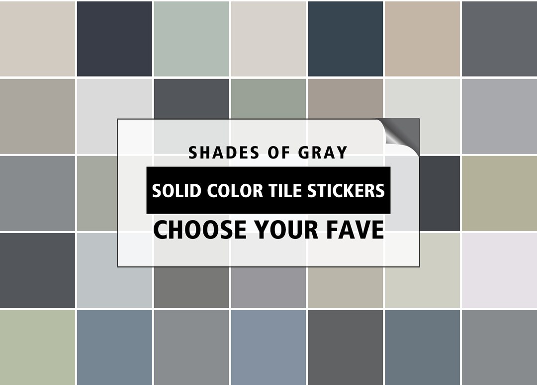 Peel and Stick Tile, Backsplash Decals Solid Color Gray Tile Stickers ...