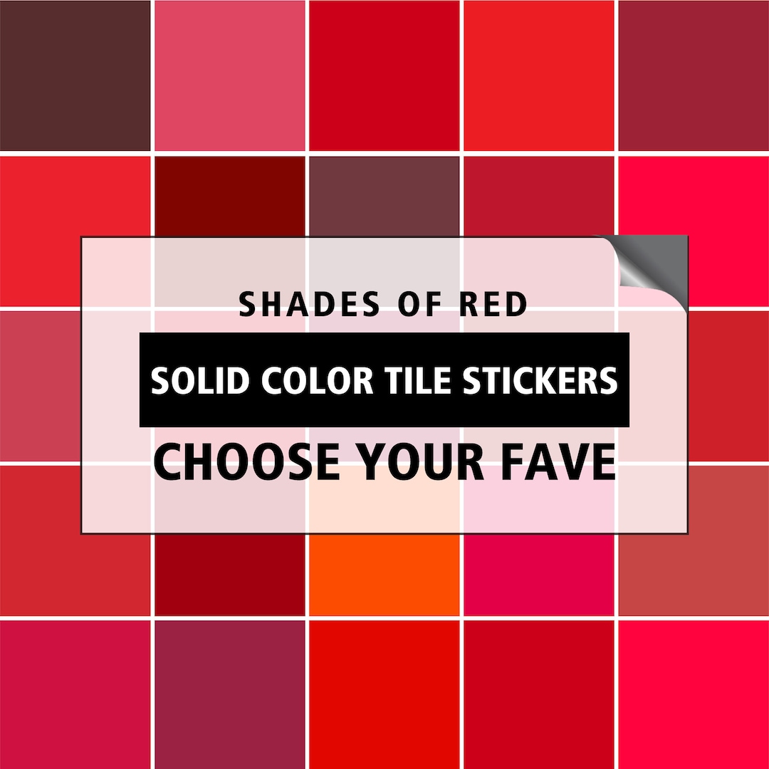 Peel and Stick Tile, Backsplash Decals - Solid Color Red Tile Stickers ...