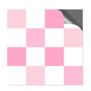 Peel and Stick Tile, Backsplash Decals - Checkered Retro Pink Tile ...