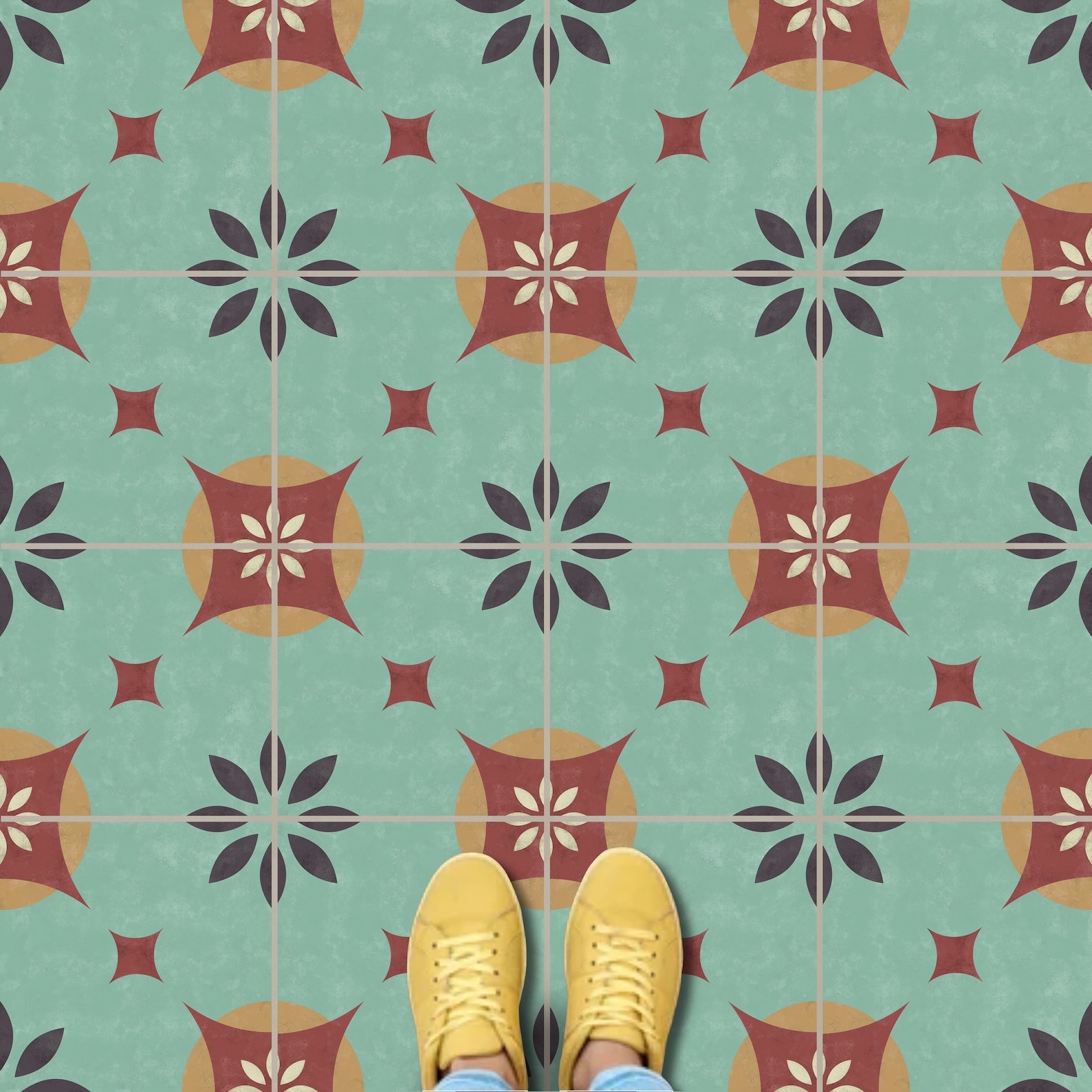 Floor and Wall Tile Stickers Tile Decals Retro Vintage - Etsy