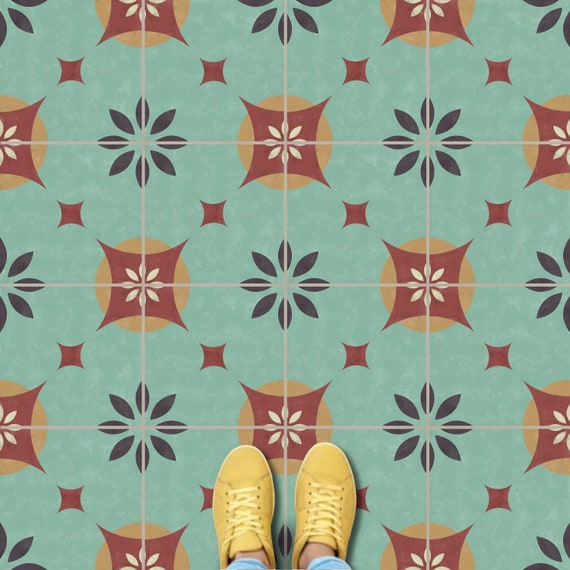 Floor and Wall Tile Stickers Tile Decals Retro Vintage - Etsy
