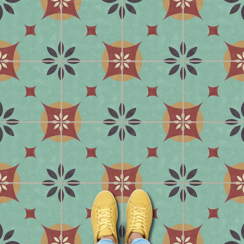 Floor and Wall Tile Stickers Tile Decals Retro Vintage - Etsy