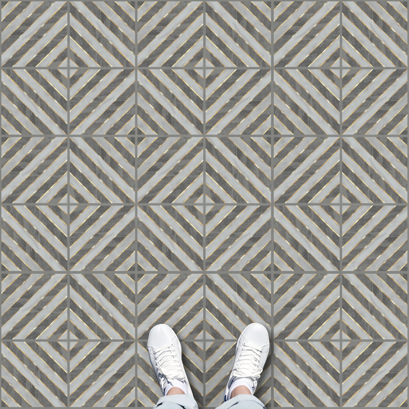 Floor Tile Stickers, Peel and Stick Tile for Wall and Floor, Faux ...