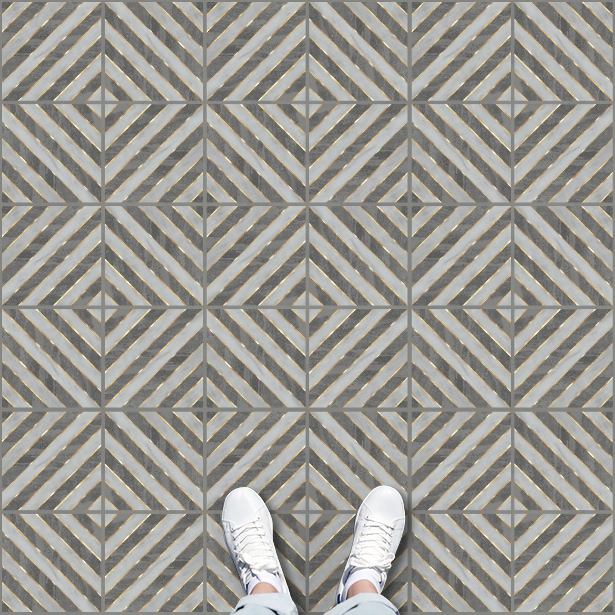Floor Tile Stickers, Peel and Stick Tile for Wall and Floor, Faux ...