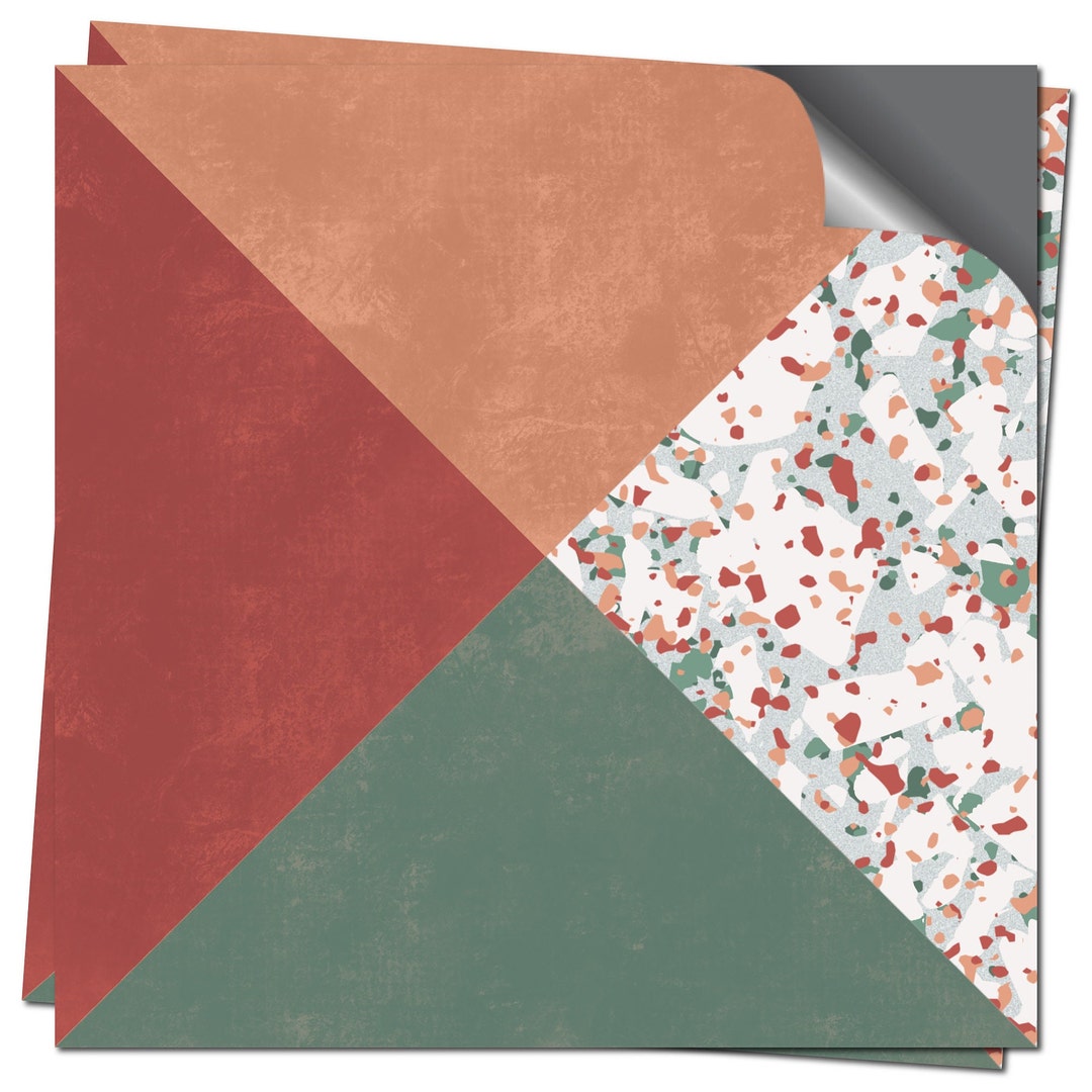 Floor Tile Stickers, Peel and Stick Tile - Modern Terrazzo Tile ...