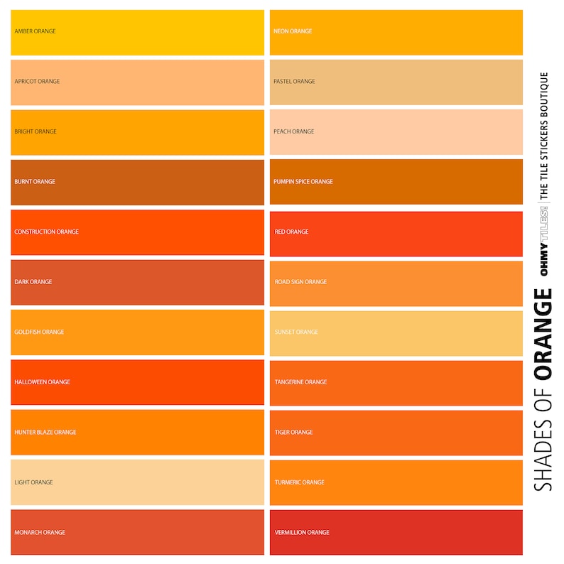 ORANGE Solid Color Chart Peel and Stick Tile for Wall and - Etsy