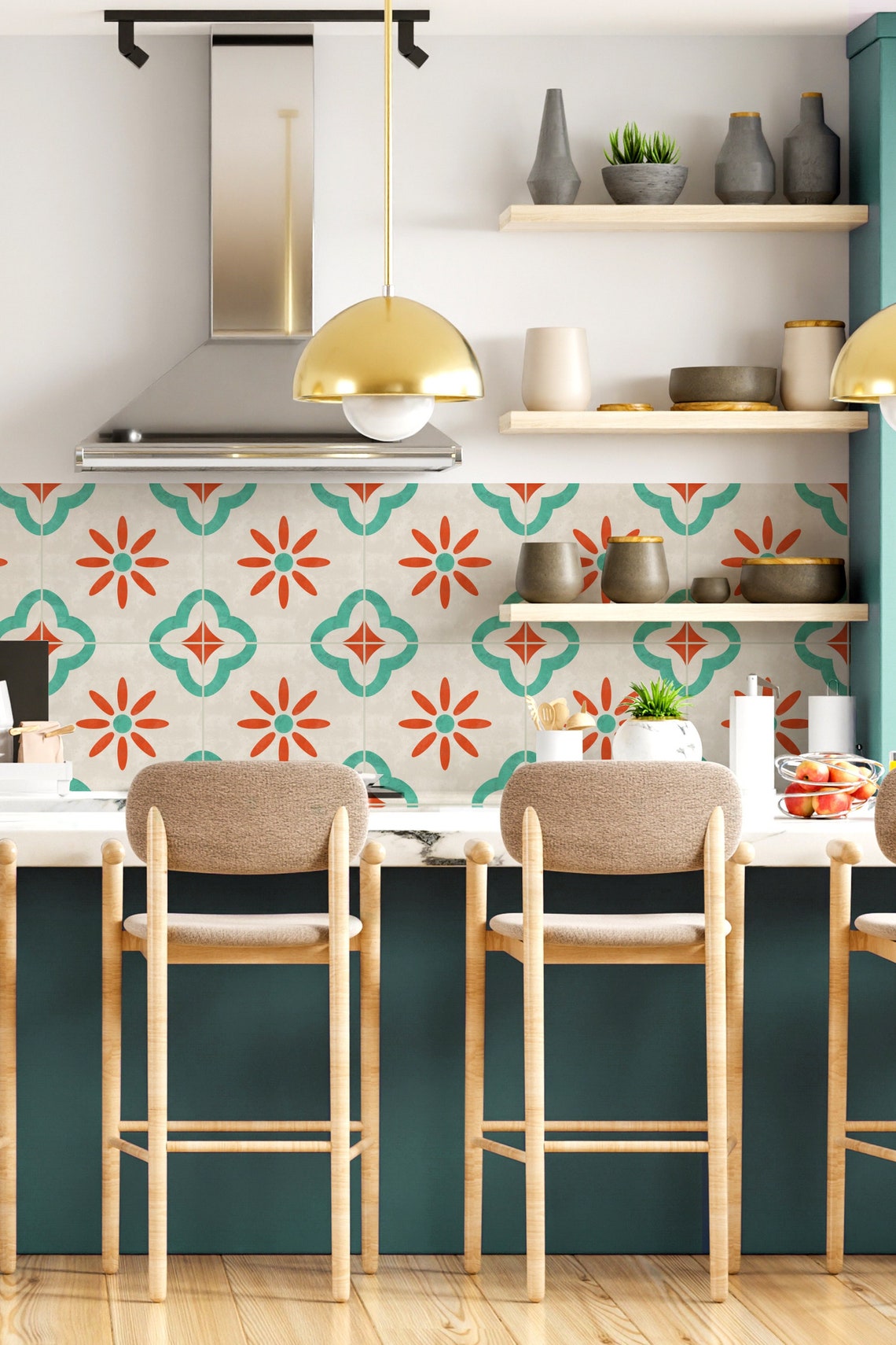 Floor and Wall Tile Stickers Tile Decals Retro Vintage - Etsy