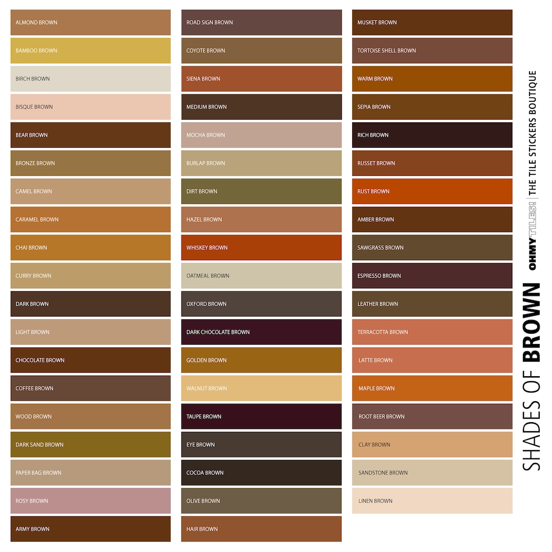 BROWN Solid Color Chart - Peel and Stick Tile for Wall and Floor, 1 X ...