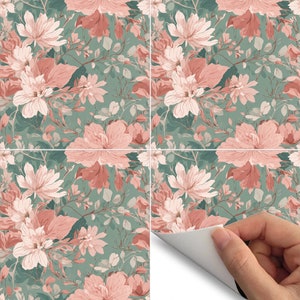 Tile Sticker for Floor - Floral Peel and Stick Tile - DIY Update for ...