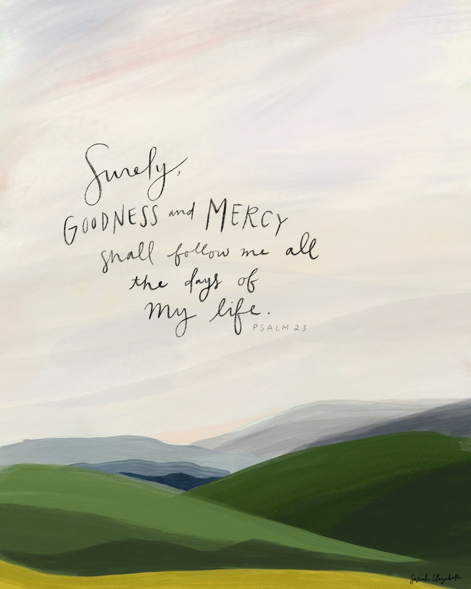 Surely Goodness and Mercy Print - Etsy