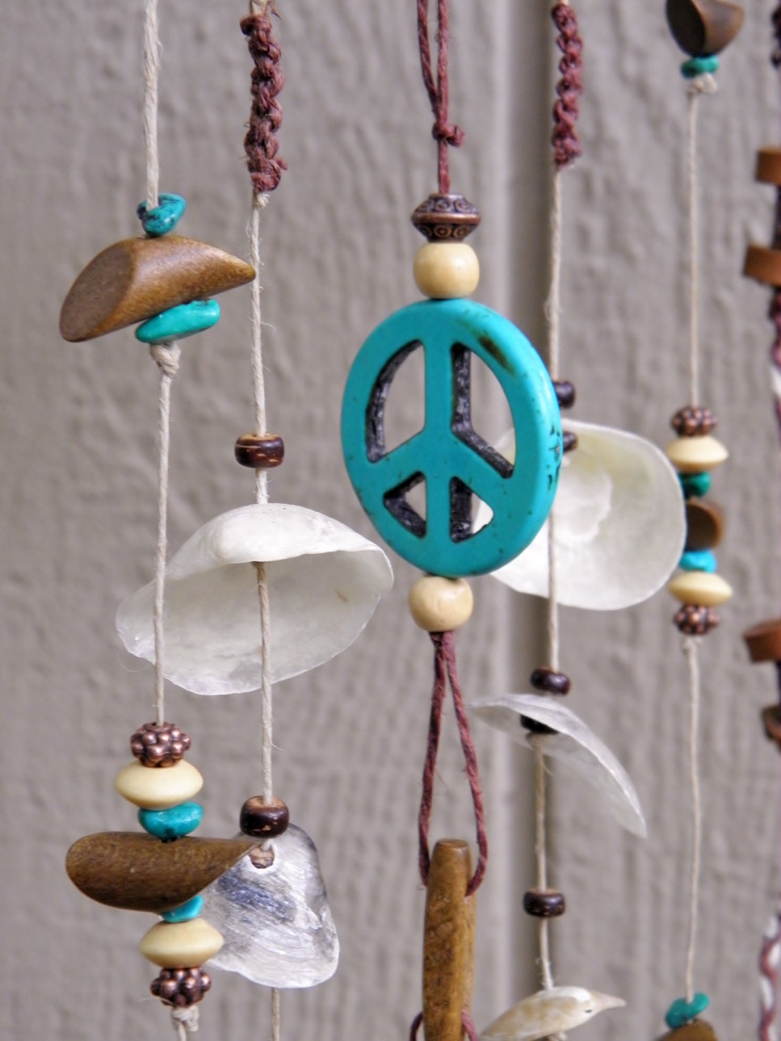 Outdoor Mobile/wind Chime With Natural Seashells Genuine - Etsy