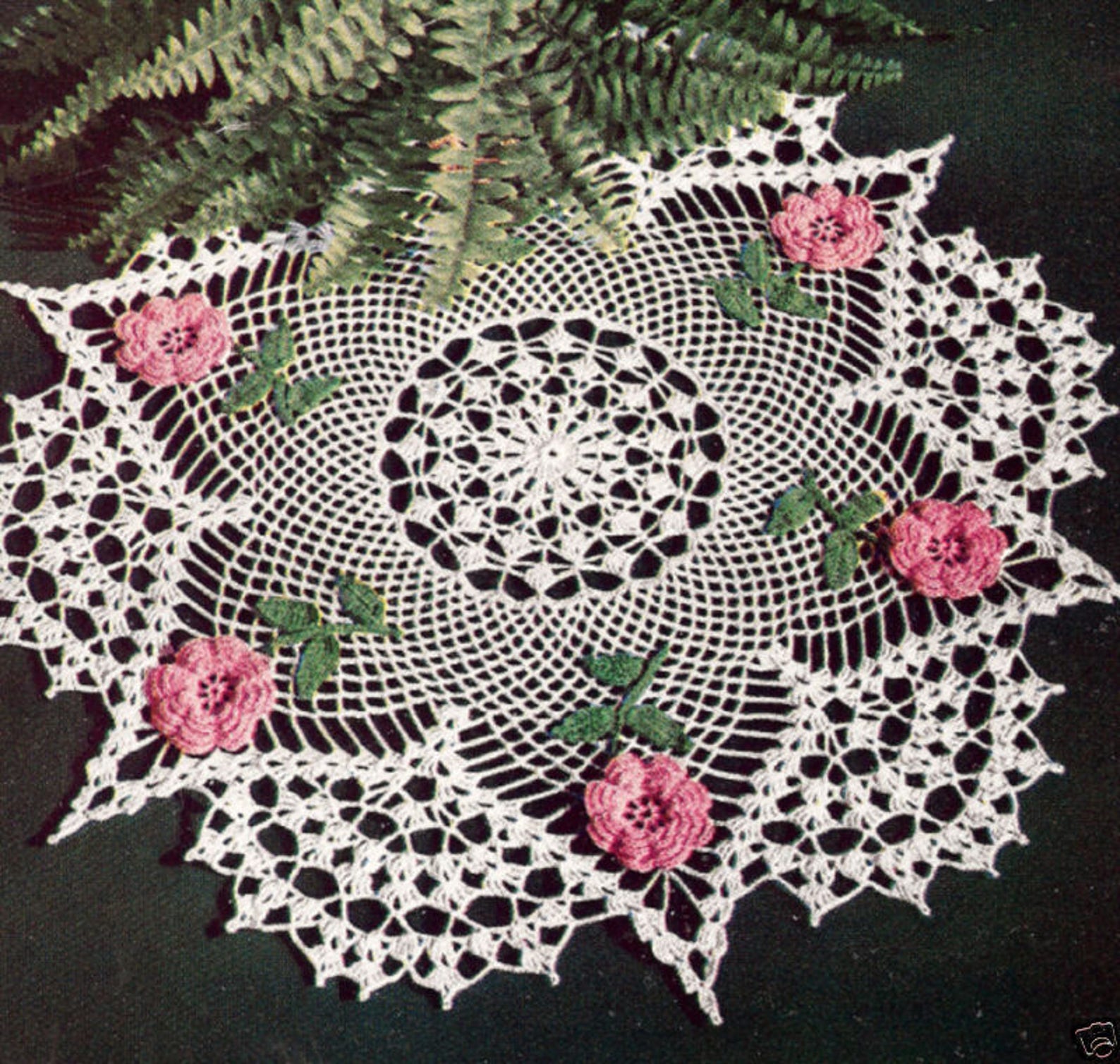 Vintage Crochet Rose Doily Pattern (this is Not a Physical Doily) - Etsy