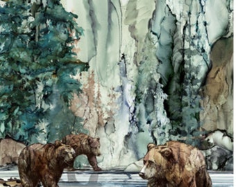 Bears Fishing Panel Quilt Epattern, 5176-4e, Digital Pattern, Bear ...