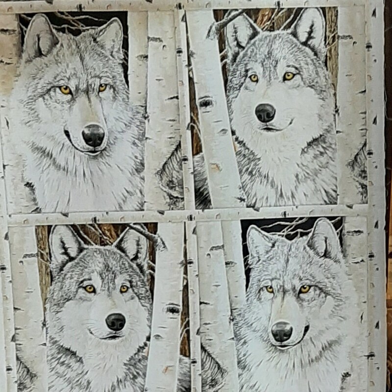 Wolf Fabric Panel - Etsy