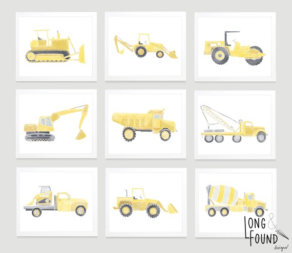 Vintage Construction Prints Set of 9 Digital Download | Etsy