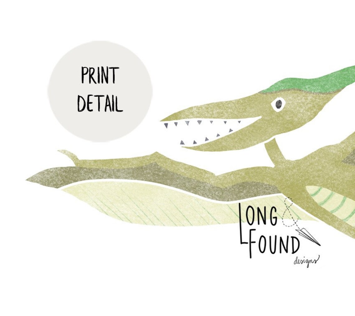 Pterodactyl Dinosaur Printable - DIGITAL Download - Dinosaur Art Print ...