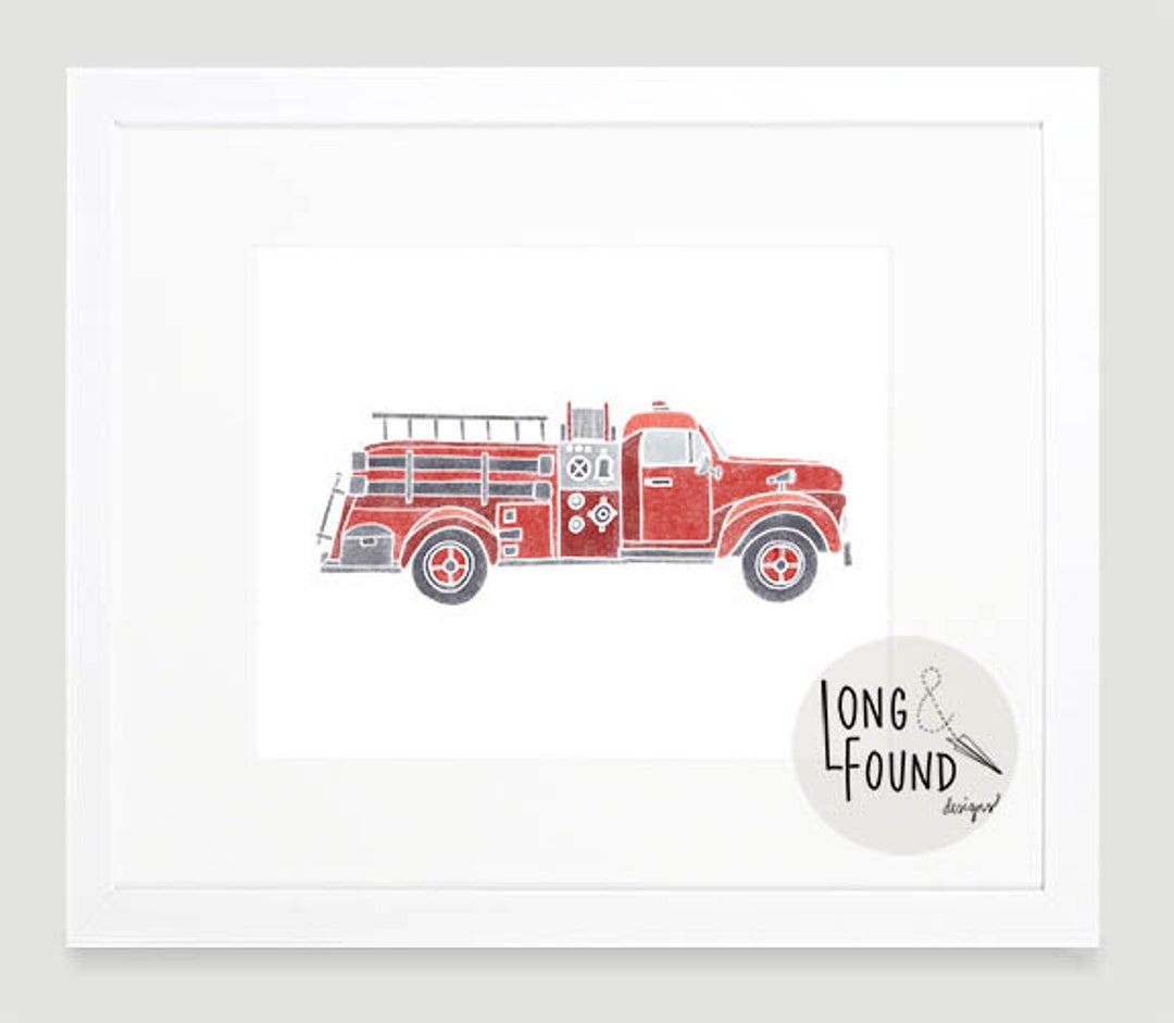 Vintage Car Printable - Rescue Truck- Digital Download - Wall Art ...