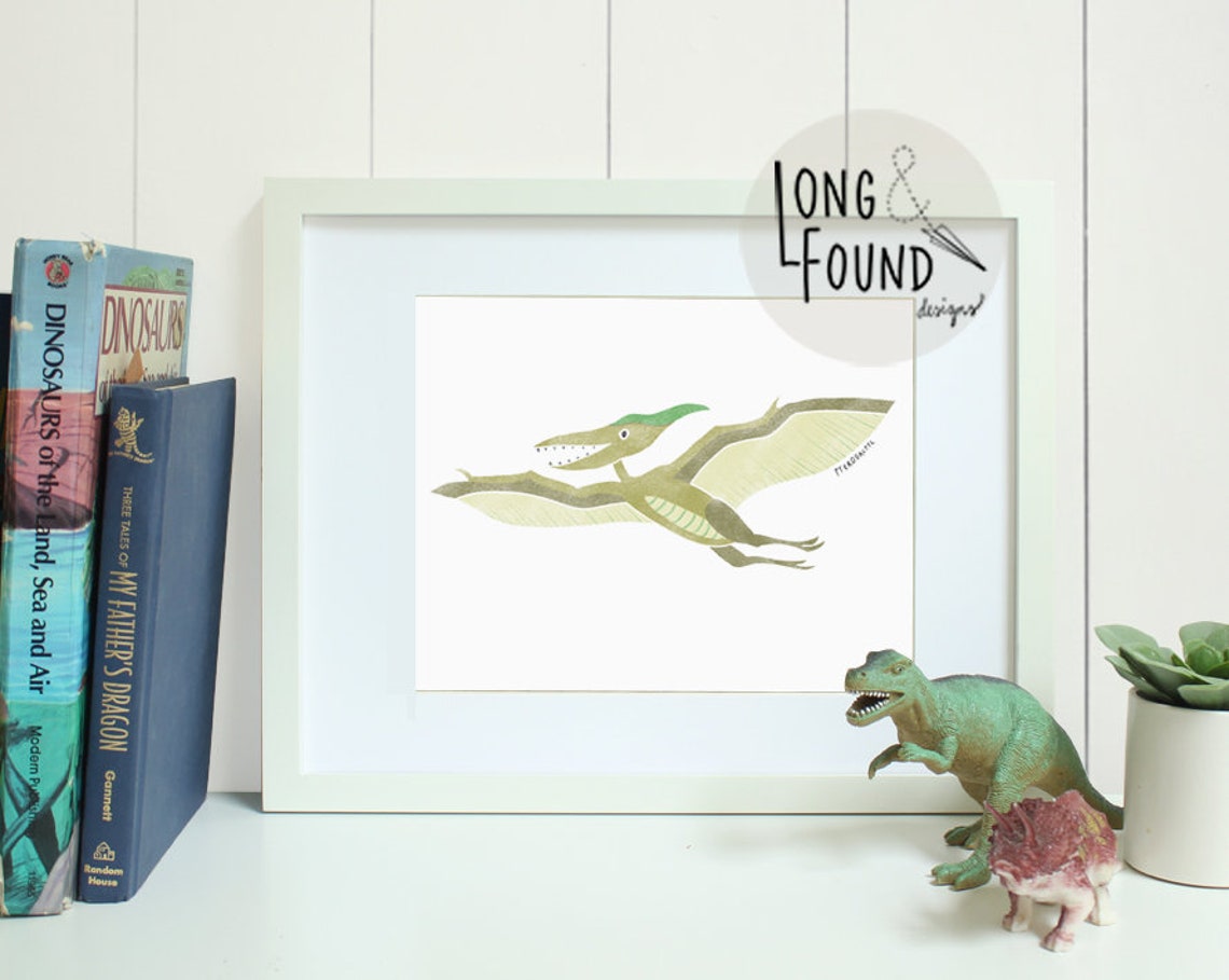 Pterodactyl Dinosaur Printable - DIGITAL Download - Dinosaur Art Print ...