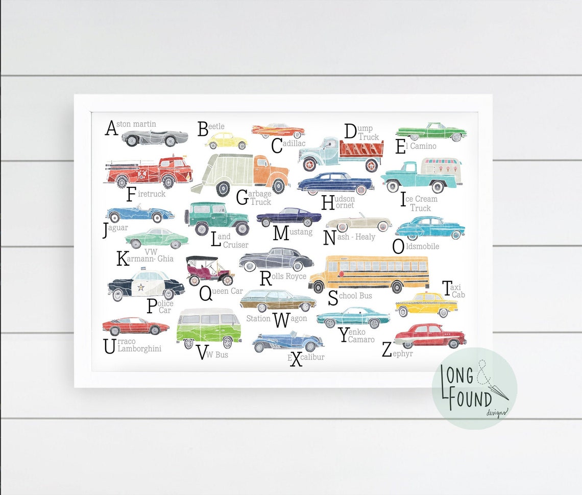 ABC Classic Car Printable - DIGITAL Download - Vintage Automobile Art ...