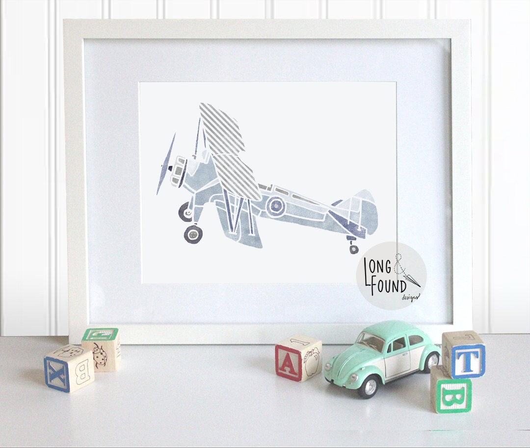 Vintage Airplane Prints Blue Collection Set of 9 Digital | Etsy