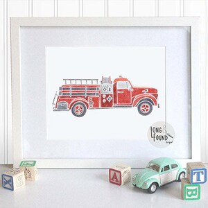 Vintage Car Printable - Rescue Truck- Digital Download - Wall Art ...