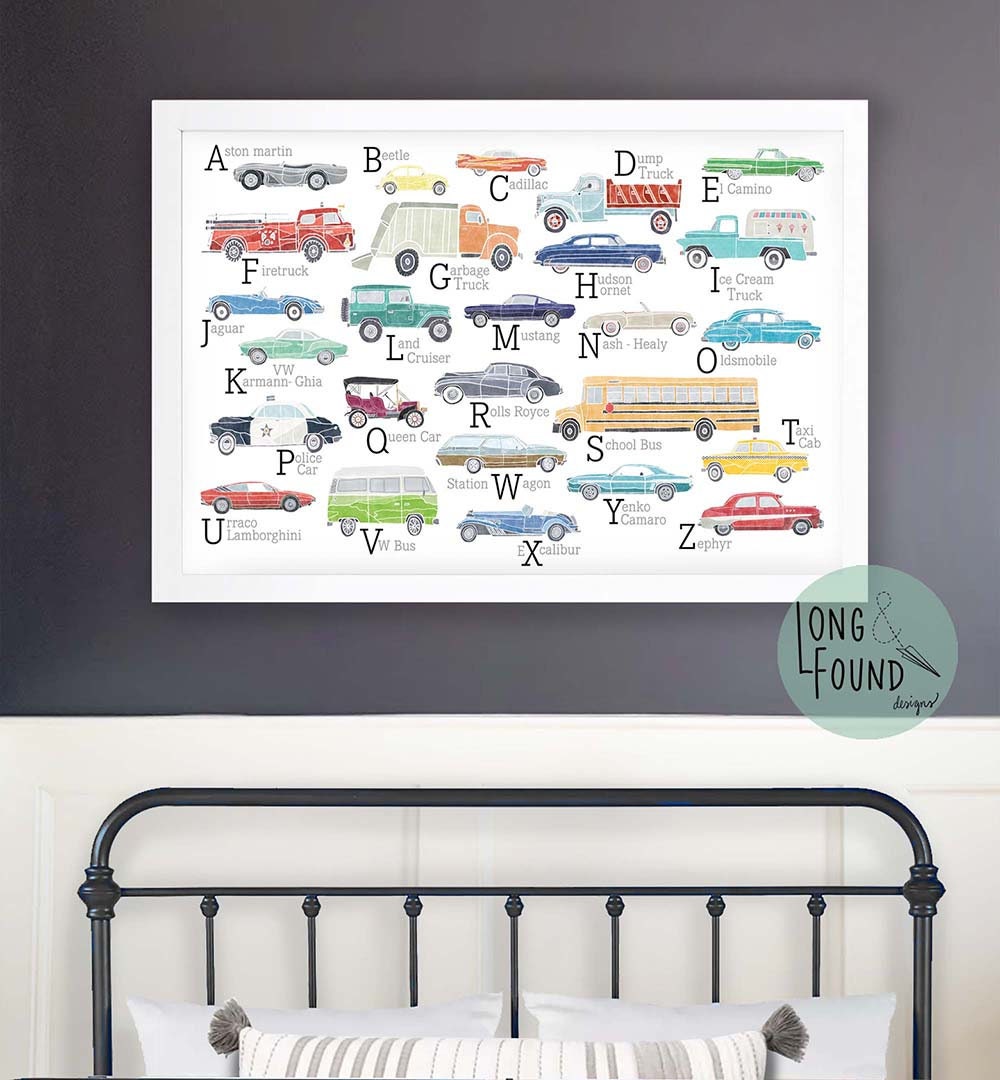 ABC Classic Car Printable DIGITAL Download Vintage | Etsy