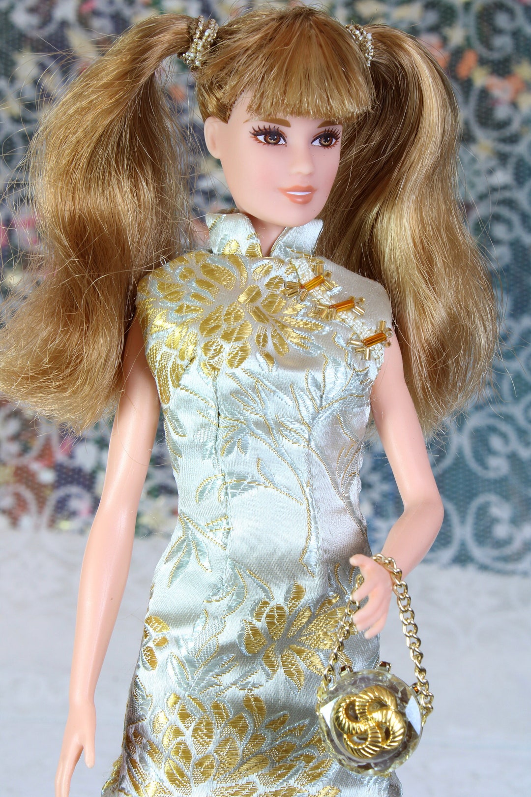Modern Tall Barbie Doll in Satin Brocade Dress - Etsy