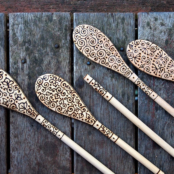 Wood Burned Spoons - Etsy