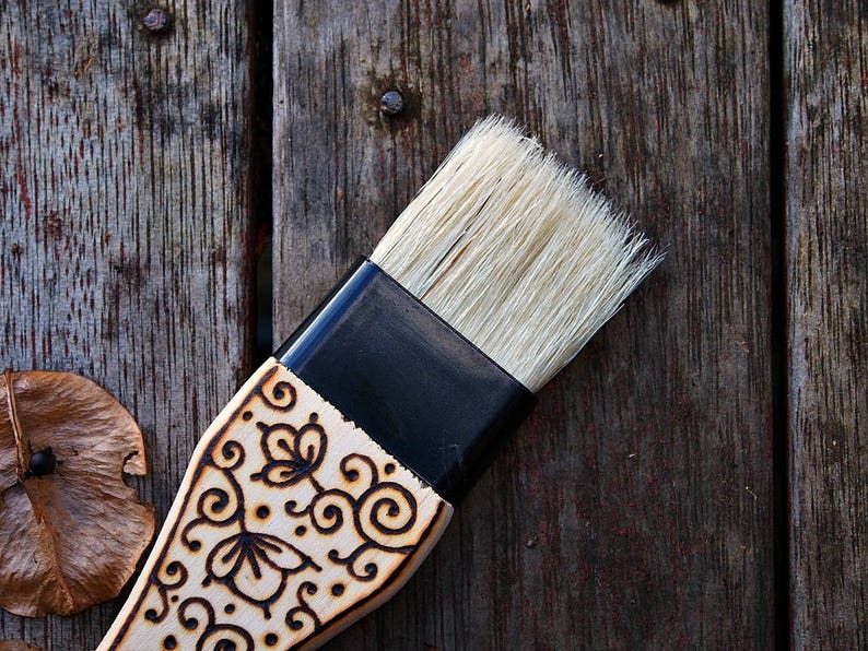 Wood-burned Pastry Brush With Flowers and Vines - Etsy