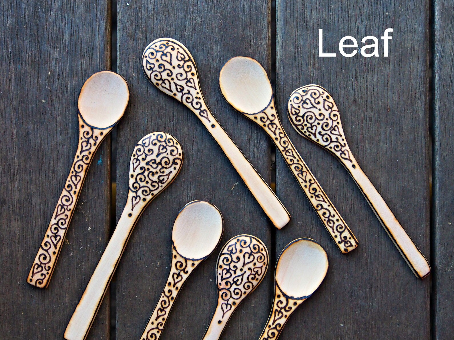 Wood-burned Teaspoon - Etsy