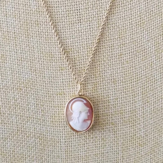 Antique Athena Cameo Pendant, Antique Shell Carved Ca… - Gem