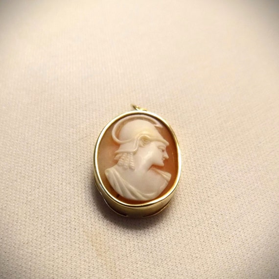 Antique Athena Cameo Pendant, Antique Shell Carved Ca… - Gem