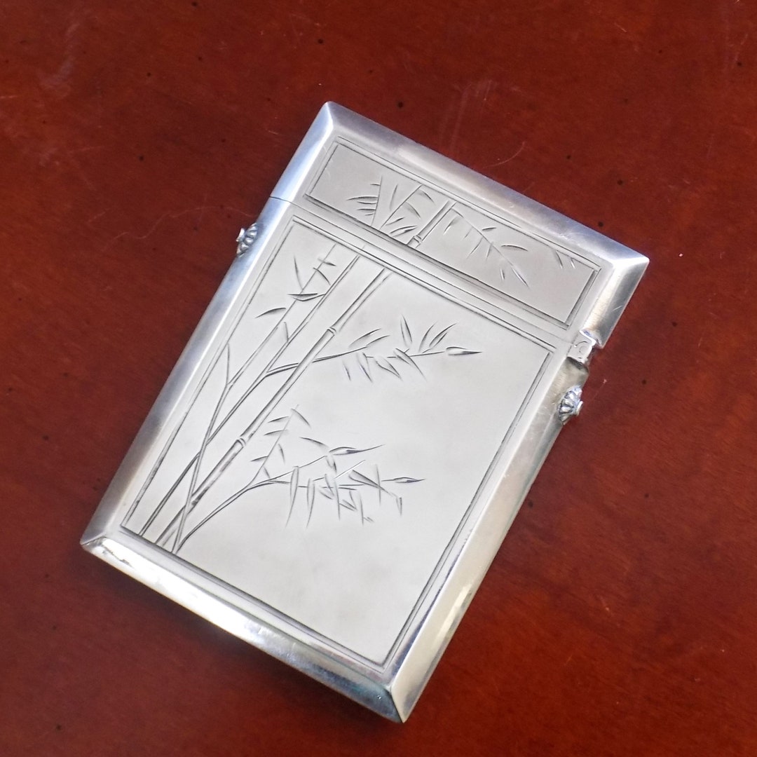 Antique Sterling Silver Calling Card Case, Victorian Aesthetic Movement ...