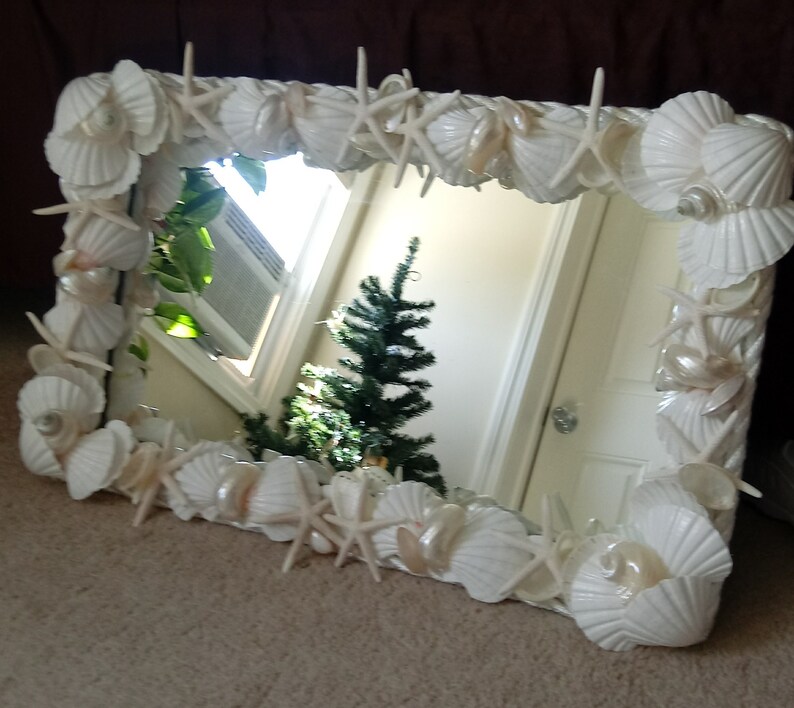 White Shell Mirror Nautical Mirror Beach House Decor - Etsy