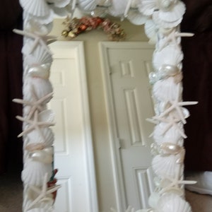 White Shell Mirror - Nautical Mirror - Beach House Decor - Etsy