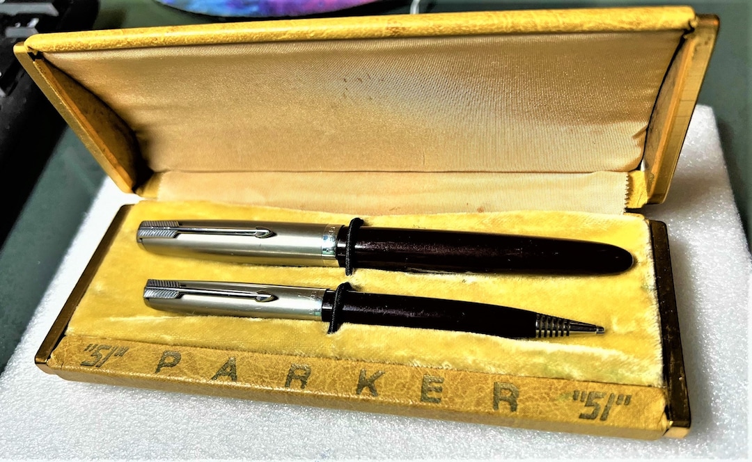 Beautifully Restored 1947 Parker 51 Pen/pencil Set in Cordovan Brown W ...
