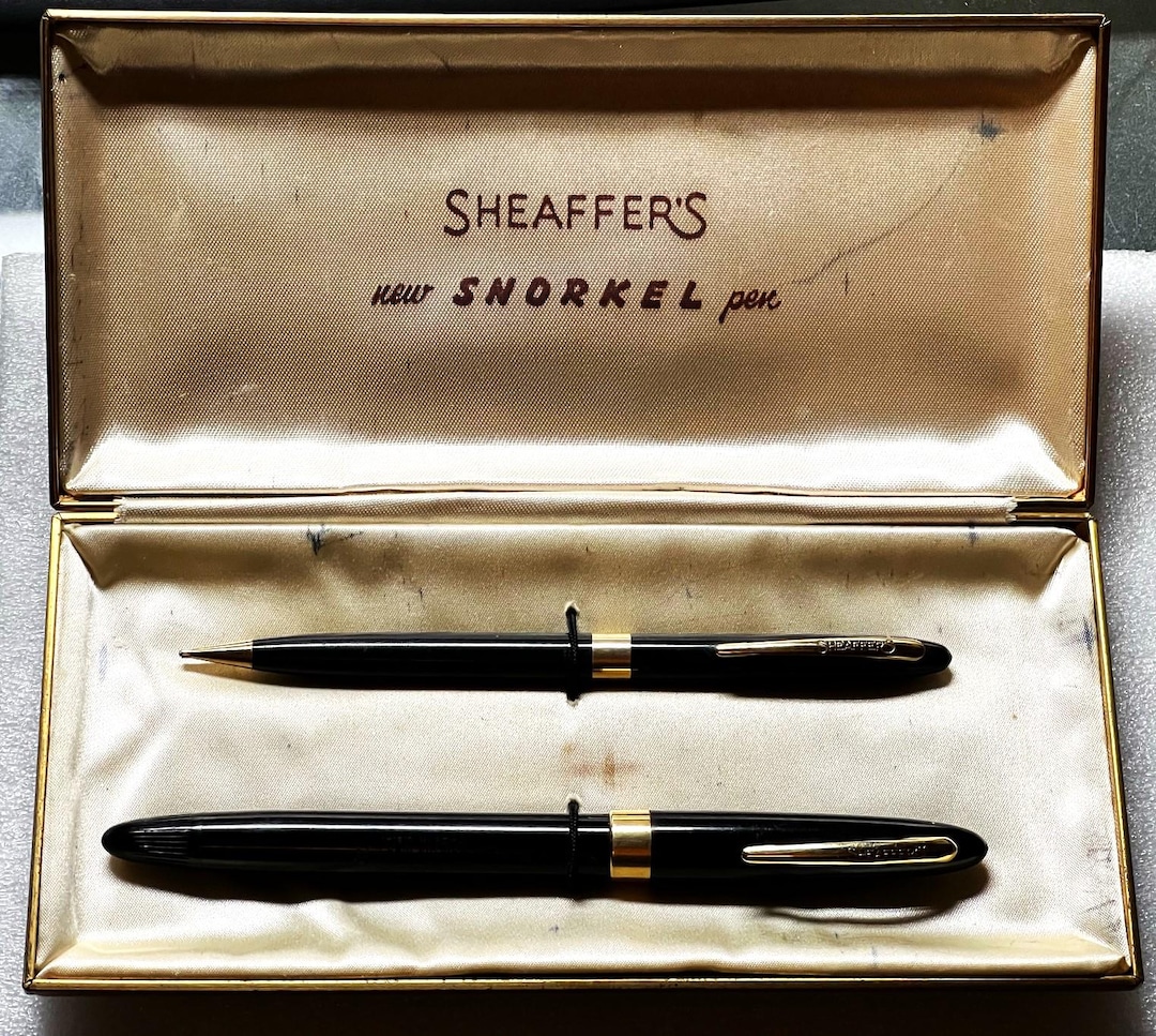 1940's Sheaffer's Saratoga Snorkel Jet Black Pen/pencil Set - Etsy