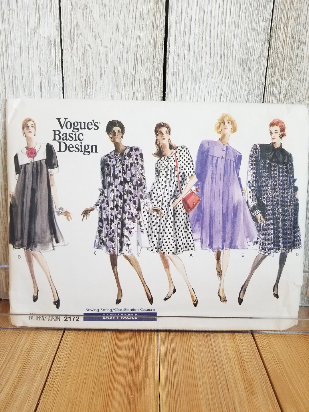 RARE Vogue 2127 Easy Misses Half Size Dress Flared Loose-fitting Dress ...