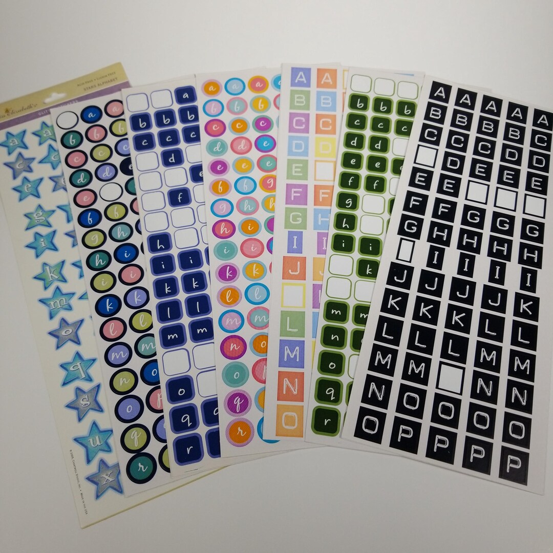 Blocky Alphabet Stickers 7 Sheets - Etsy