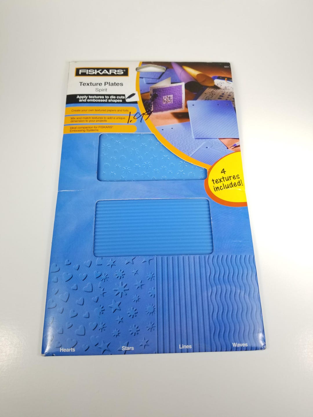 Vintage Fiskars Texture Plates Spirit in Hearts Stars Lines and Waves ...