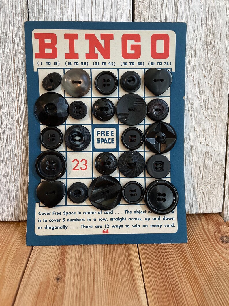 Vintage Button Lot on Bingo Card U PICK Antique Quirky Cute - Etsy